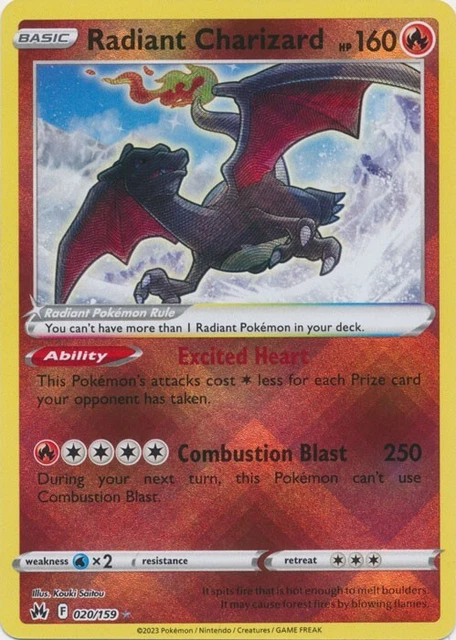 RADIANT CHARIZARD HOLO Crown Zenith #020 Pokemon Card Near Mint/Mint $9 ...