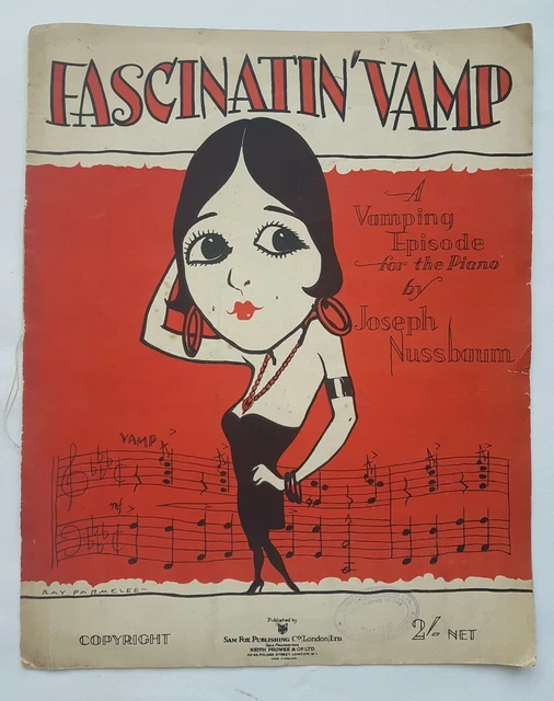 VTG 1928 FASCINATIN' VAMP sheet music - Goth/ VAMP Flapper - gift print ...