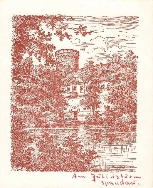 ALTE KARTE ZEICHNUNG / Druck - Am Juliusturm - Spandau - Hans Zank 1924 ...