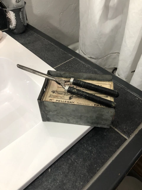 VINTAGE ANCIEN CHAUFFERETTE De Barbier Estampillé MARCEL COMPLET EUR 55 ...