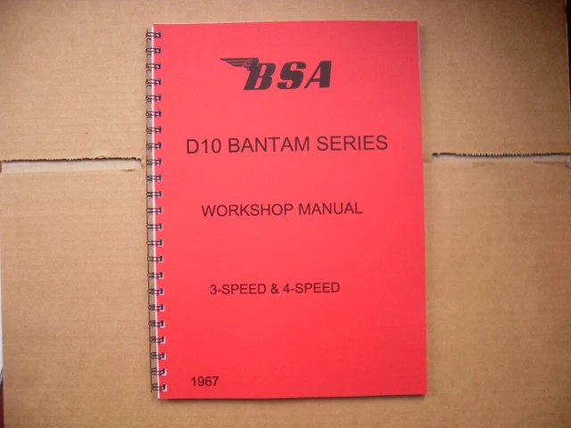 BSA D10 BANTAM - Silver,Supreme,Sports & Bushman Workshop Manual 1967 £ ...