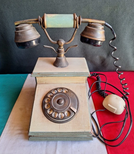 VINTAGE ITALIAN WOODEN SITEL Landline Phone With Disc Dial From The 50s ...