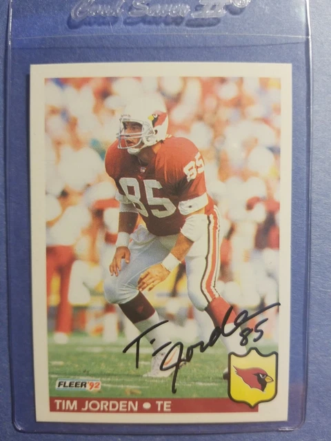 TIM JORDEN PHOENIX Cardinals 1992 Fleer #334 Autographed Football Card ...
