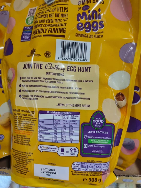 CADBURY MINI EGGS Solid milk chocolate 80g bag Perfect Gift-New Stock £ ...