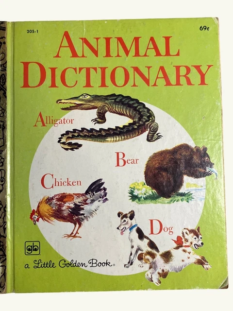 LITTLE GOLDEN BOOK Vintage Animal Dictionary Illustrated Children's ...