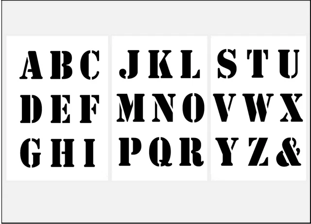ABC SCHABLONE NR.5 große Druck Buchstaben 6cm hoch Alphabet 3 ...
