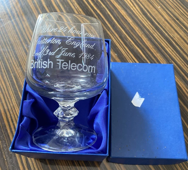 BRITISH TELECOM CRYSTAL Brandy Glass presentation 24 hr Race 1984 ...