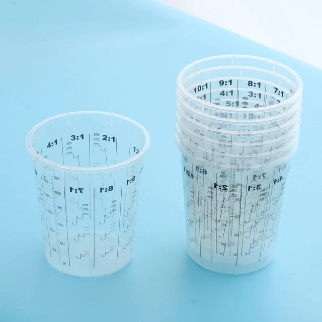 10 SET MILLILITER Container With Lids Paint Mixing Cups Clear ...