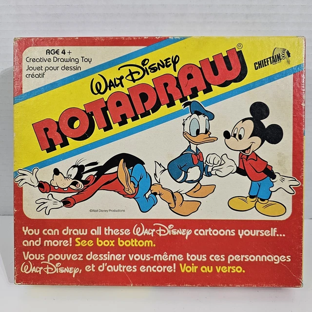 VINTAGE ROTADRAW CREATIVE Drawing Toy Disney Mickey Mouse Club 70s ...