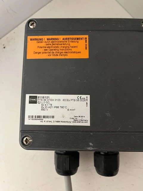 STAHL 8118/121 ATEX Junction Box Ex e II T6 IP66 690V 6mm² Used Working ...