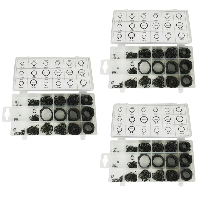 SET OF 3 Assorted Sizes Snap Rings Assortment Kit External £46.99 ...