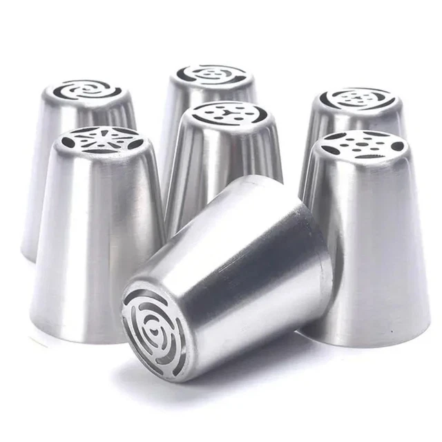 7-PACK RUSSIAN ICING Nozzles Set – Flower Pastry Piping Tips Cake ...