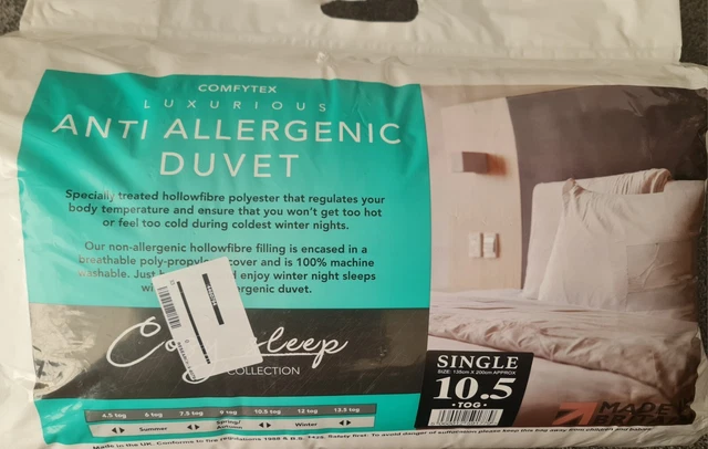COMFYTEX LUXURIOUS ANTI Allergenic Cosy Sleep Collection 10.5 Tog Single Duvet £10.00 - PicClick UK