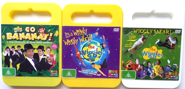 THE WIGGLES DVDS Its A Wiggly World ,Go Bananas,Wiggly Safari -Original ...