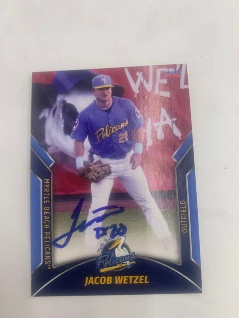 CARTE SIGNÉE JACOB Wetzel 2022 Myrtle Beach Pelicans carte d'équipe IP ...