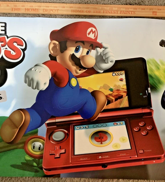 NINTENDO 3DS AD Sign Banner Super Mario 3D Land Kart 8 Game Retro Hard ...