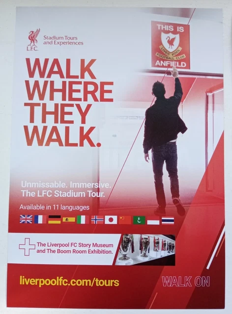 LIVERPOOL FC ANFIELD Official Stadium Tour 2023 FLYERS x2 NEW But In 9/ ...