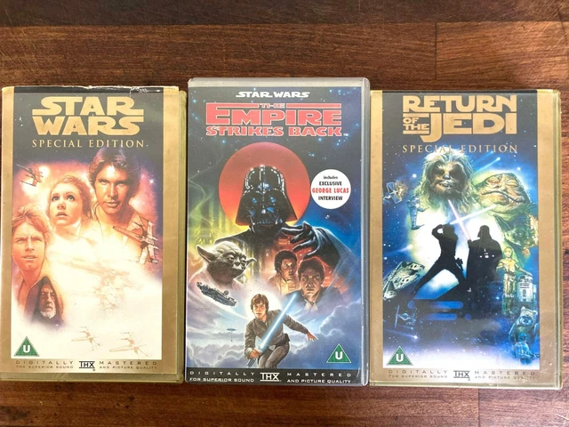 SET OF THREE Star Wars VHS films - original flms IV, V, VI - special ...