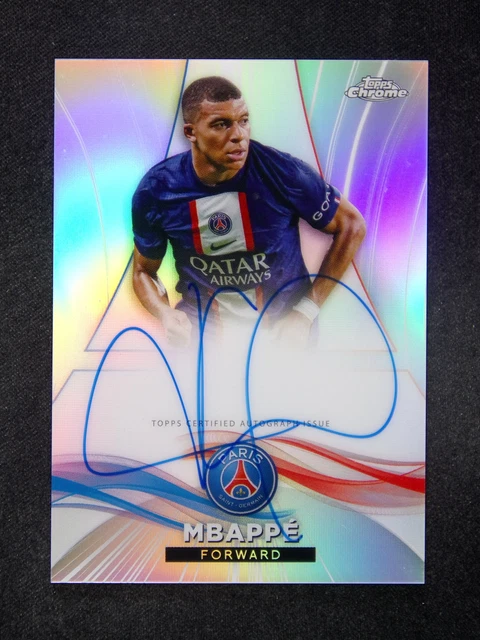 2022-23 TOPPS CHROME Kylian Mbappe On Card Auto Refractor /75 PSG Final Season EUR 2,99 ...
