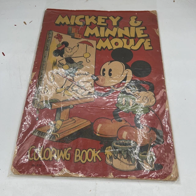 VINTAGE ANTIQUE MICKEY And Minnie Mouse Coloring Book In Sleeve EUR 20 ...