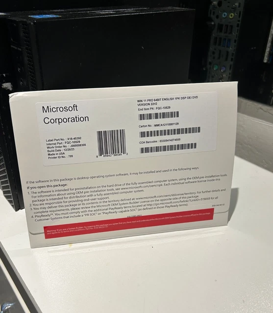 WINDOWS 11 PRO Dvd Pack 64Bits / Physical Package ( Pack 5xdvds ) EUR ...