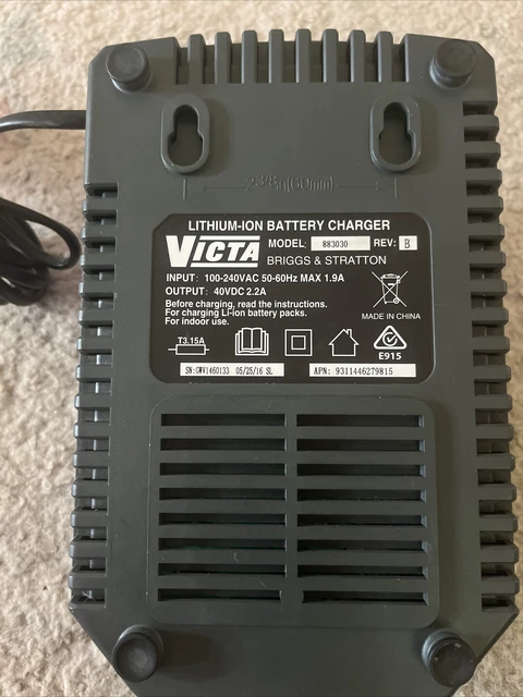 VICTA GENUINE 40V VForce+ Lithium Ion Battery Charger Victa 40V Li-ion ...