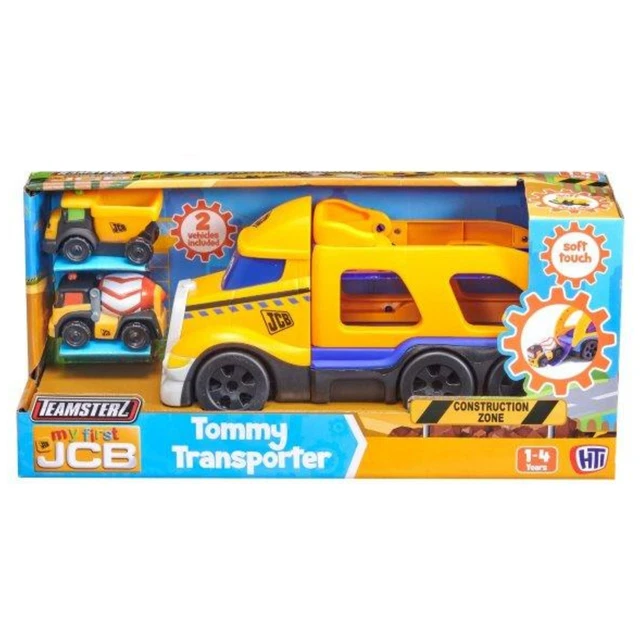 MY FIRST JCB Tommy Transporter Play Vehicle With 2 Soft Touch Cars ...