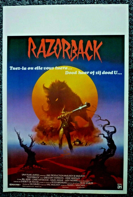 RAZORBACK ORIGINAL 1985 Belgian Affiche Horror Movie Poster Different ...