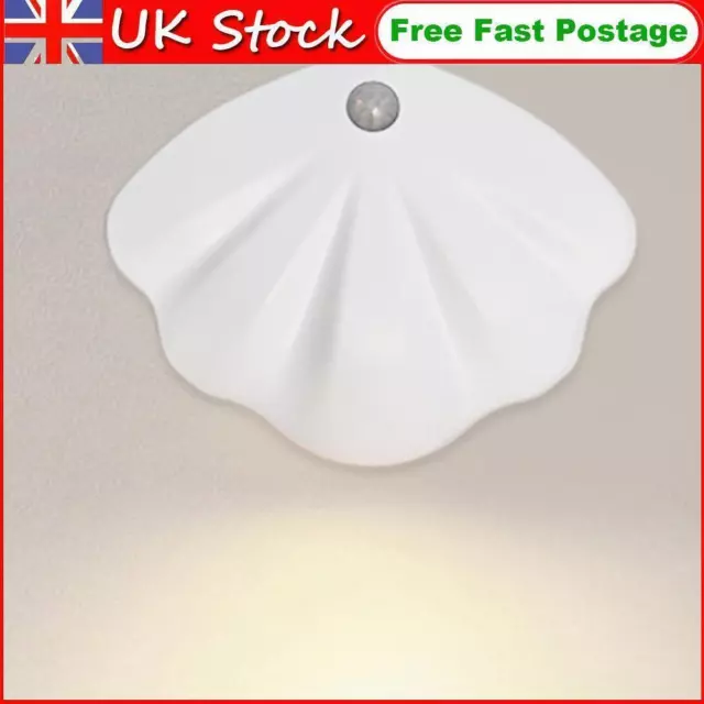 SHELL SHAPED INDUCTION Wall Lamp 6000K Motion Sensor Wall Light ...