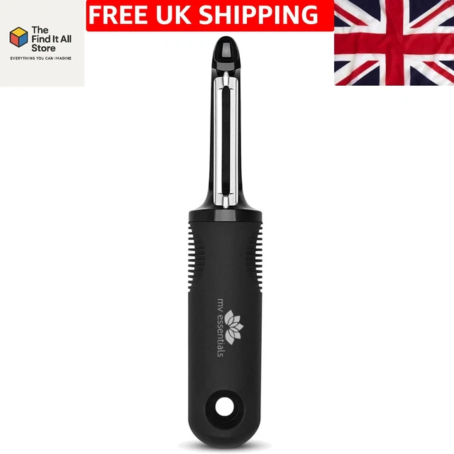 ERGONOMIC POTATO PEELER with Julienne Blades - Non-Slip Grip Black ...