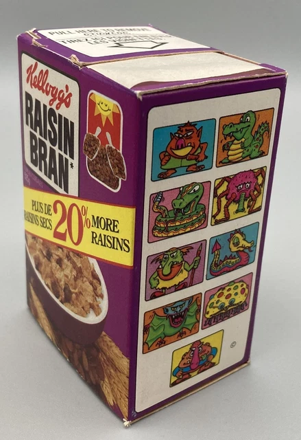 VINTAGE KELLOGG'S MINI-RAISIN Bran Box Sticker Dispenser - 1985 $10.00 ...