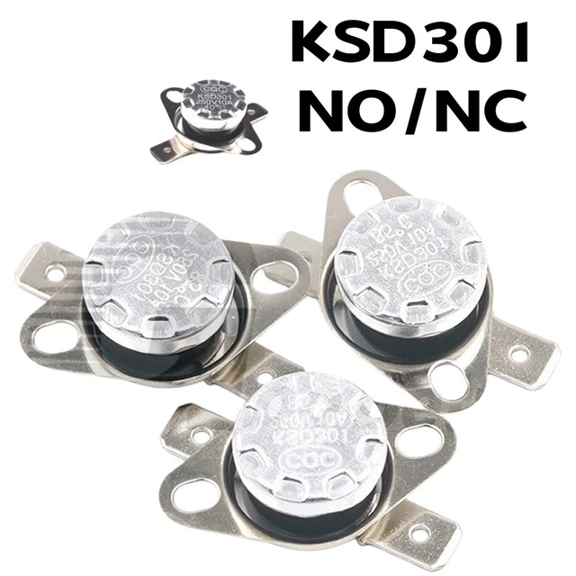 KSD301 TEMPERATURE THERMOSTAT Thermal Switch - 250V 10A NO / NC Thermo ...