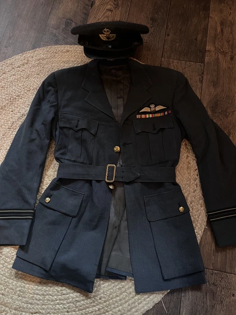 WW2 RAF PILOTS dress tunic with bar and cap , post war badge-buttons £ ...