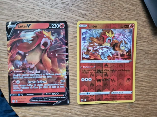 LOT CARTE POKÉMON Entei V 022/172 Et Stars Etincelantes 022/159 Reverse ...