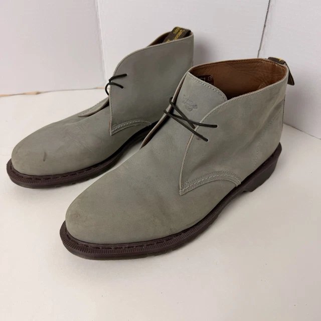DR MARTENS OVERSTONE Ankle Chukka Boots Mens 12Grey Lace Up Leather ...