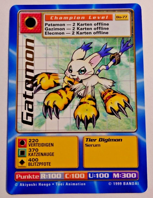 DIGIMON TCG BO-77 Gatomon Gold EUR 39,00 - PicClick DE