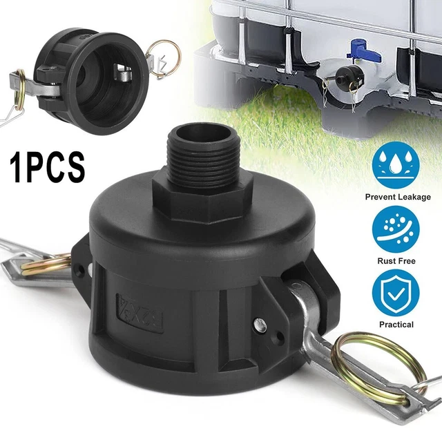 IBC TANK ADAPTER Drain Adapter Shipping Black Gallon IBC Lightweight ...