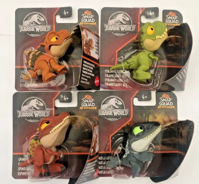 Jurassic World Snap Squad Attitudes Figure Set Of 4 Dinosaurs Bundle £