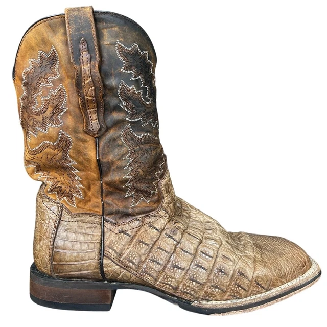DAN POST MEN’S Caimon Belly Brown Square Toe Cowboy Boot Size US 13 EW ...