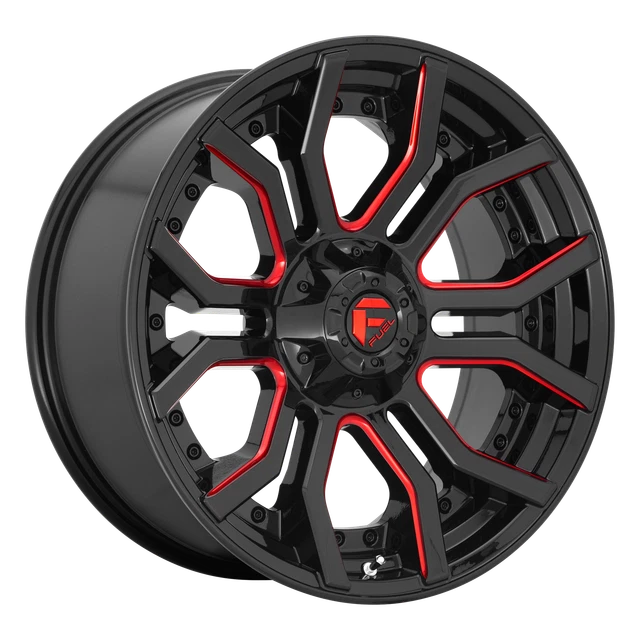 20X10 D712 FUEL Rage Gloss noir rouge teinté roues transparentes 8x180 ...