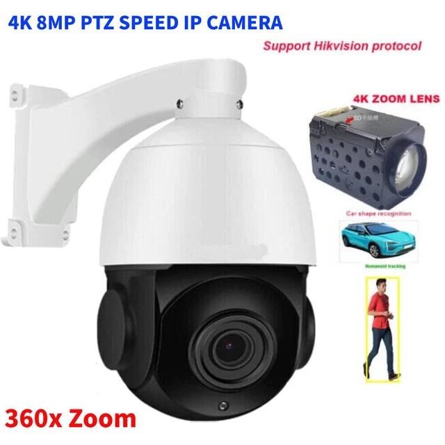 HIKVISION COMPATIBLE 360X ZOOM 4K 8MP 30fps POE PTZ Speed IP Camera w ...