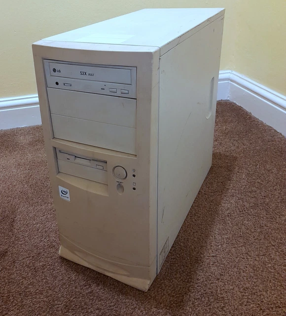 RETRO BEIGE WIN 98SE PC,AMD Duron 999Mhz CPU,128MB Ram, 30GB HDD,Floppy ...