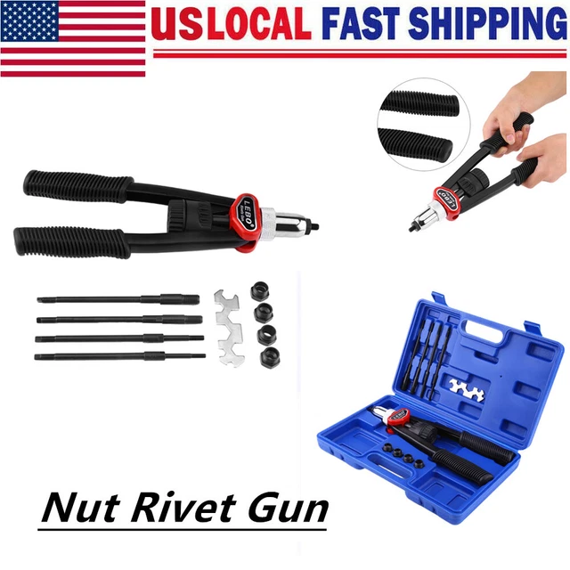 SET OF HAND Nut/Thread Riveter Kit Rivet Gun with Nosepieces 5 /6 /8/10 ...