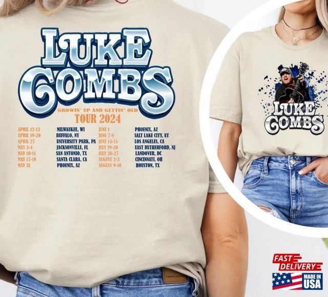 LUKE&COMBS 2024 TOUR T-Shirt Up And Old Growing Getting Merch Country ...