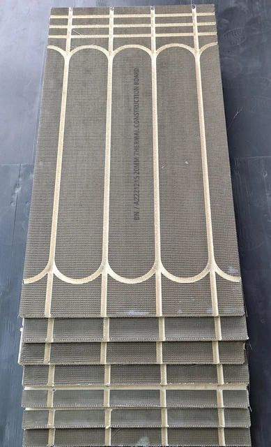 7 X OVERLAY UFH XPS Grooved Cement Coated Panel for 16 /15mm Pipe 200mm ...