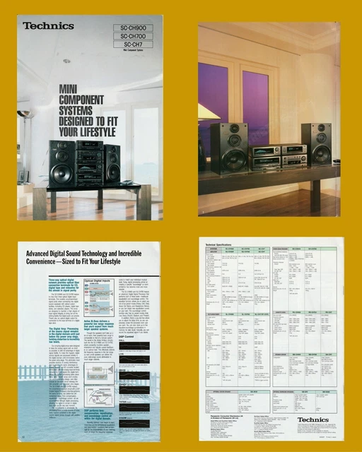 TECHNICS MINI COMPONENT Systems Brochure Sc-Ch900 Sc-Ch700 Sc-Ch7 £29. ...