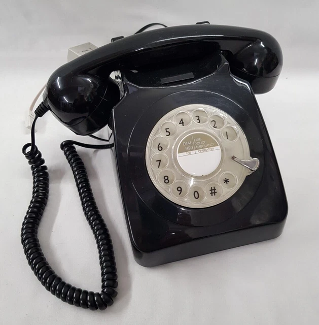 RETRO GPO746 TELEPHONE, Black, Rotary, Bell Ringer, Corded, Working £15 ...