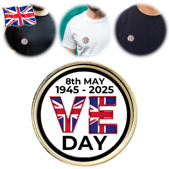 VE DAY VICTORY in Europe 80th Anniversary 1945-2025 (BU2) Lapel Pin ...