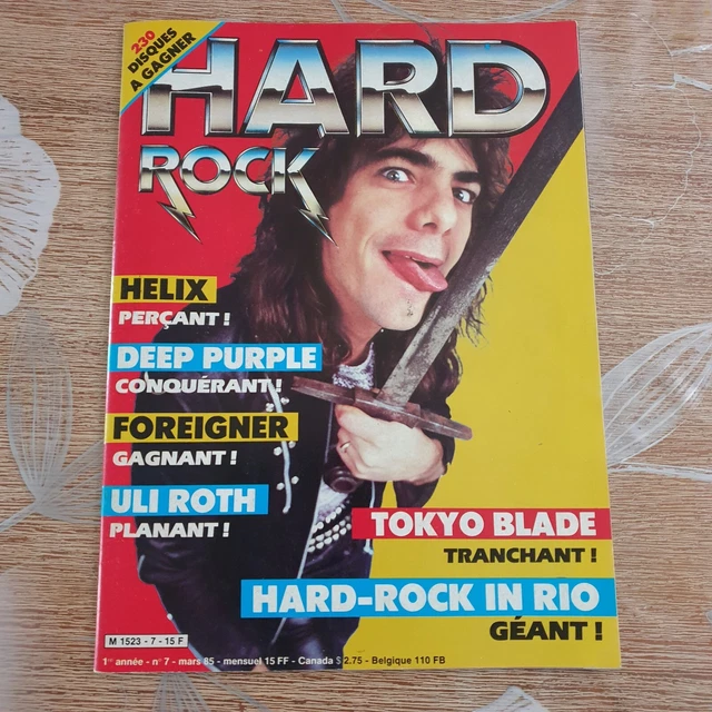 HARD ROCK MAGAZINE N°7 Rare Helix/Deep Purple/Foreigner/Uli Roth/Tokyo ...