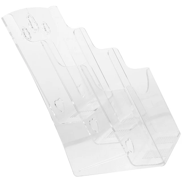 TABLE TOP PAMPHLET Holder Brochure Wall Mount Desktop Magazine Rack ...